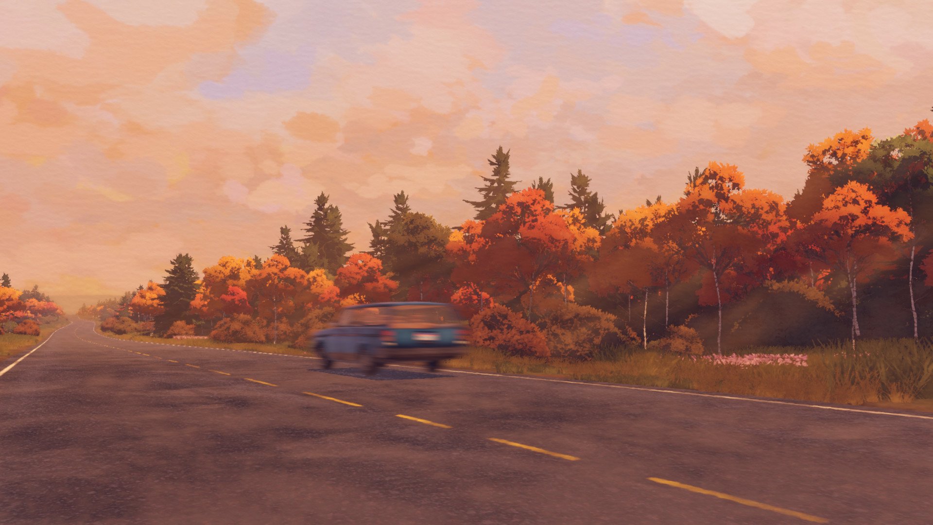Open Roads Video Game Autumn Scenery Wallpaper HD