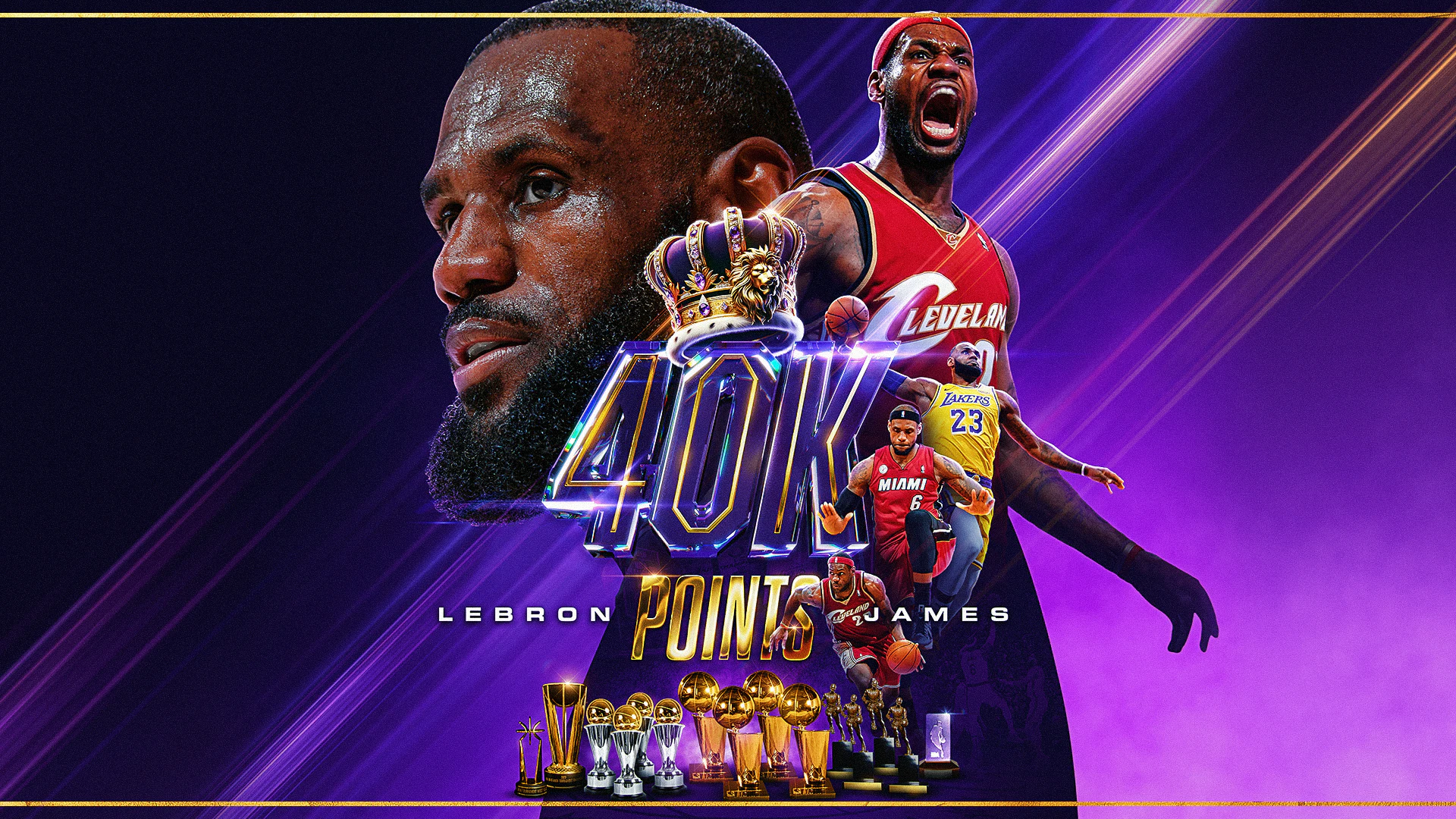 LeBron James 40K Points Milestone - Lakers NBA HD Wallpaper