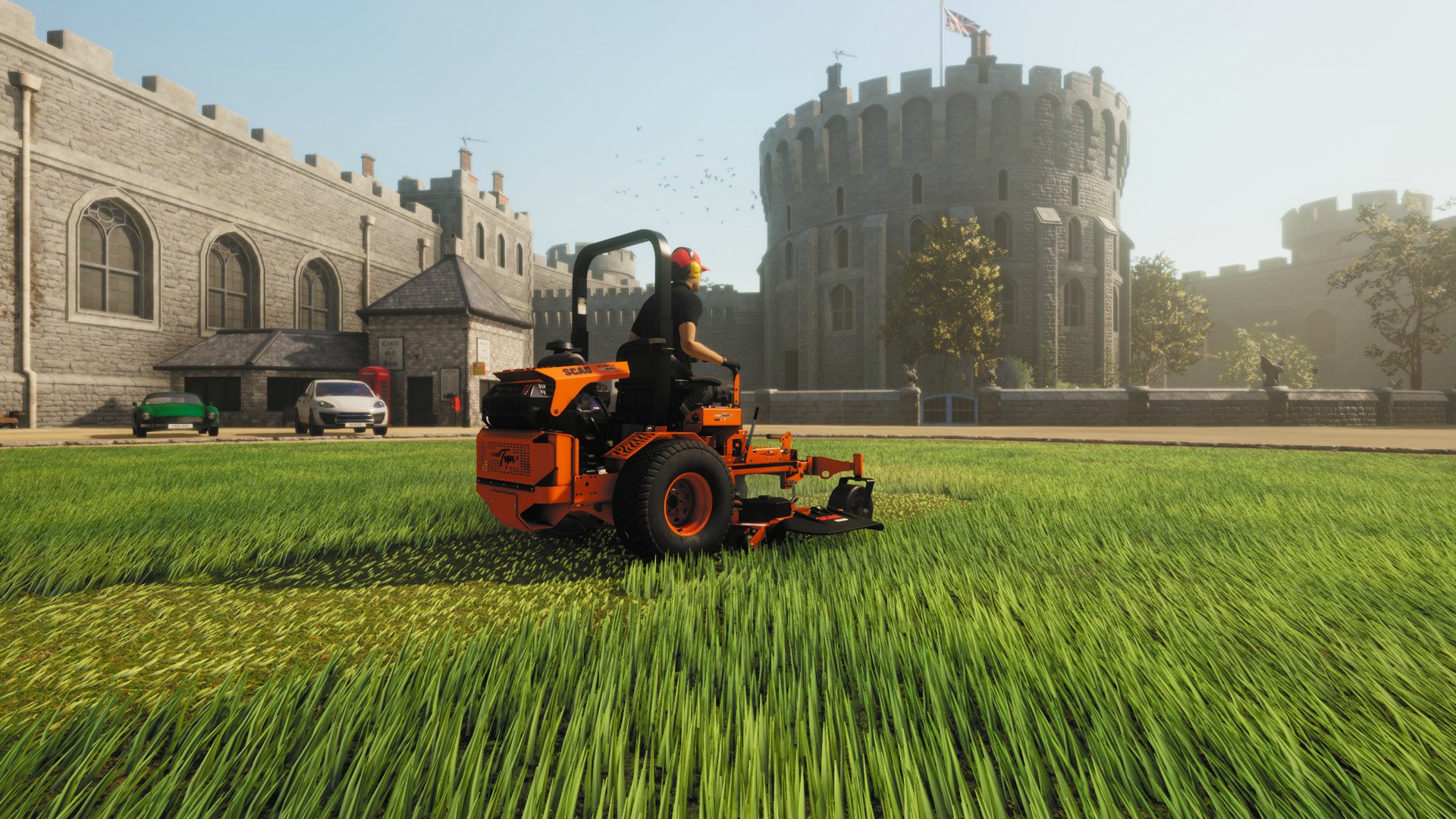 Lawn Mowing Simulator Game HD Wallpaper - Ride-on Mower Action