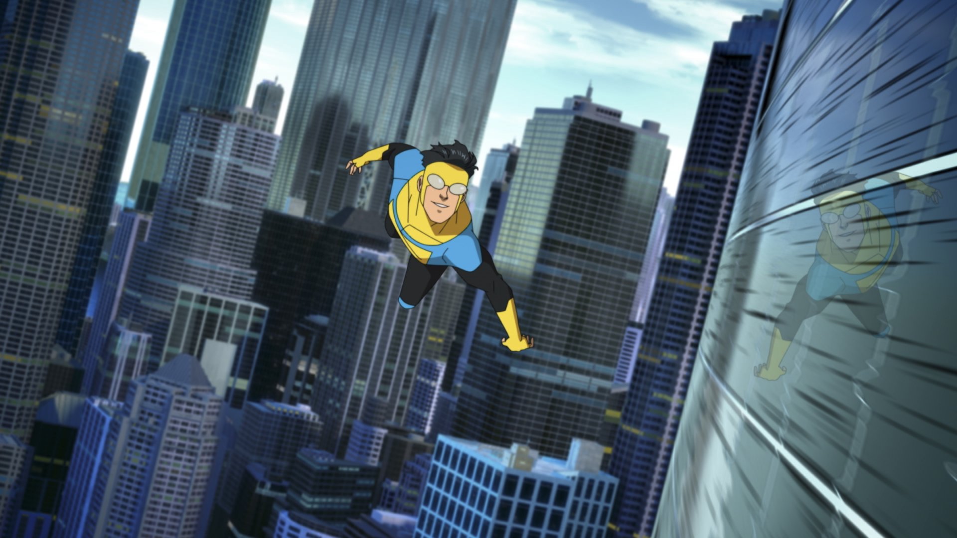 Invincible Hero Soaring High - HD Wallpaper of the Animated TV Show