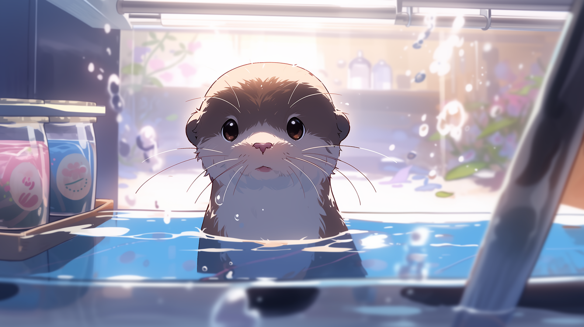 Kawaii Otter Dreamscape - HD AI Art Wallpaper