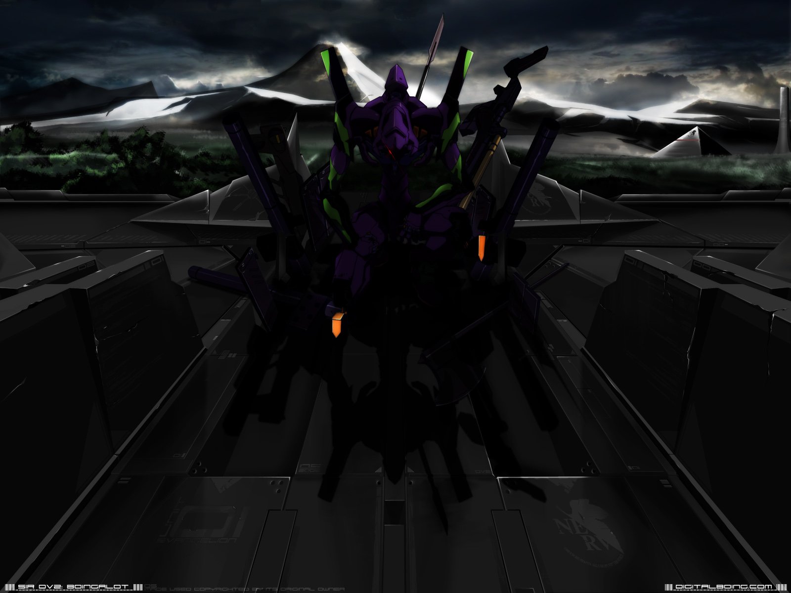Neon Genesis Evangelion HD Anime Wallpaper: Dark Eva Unit Awakens
