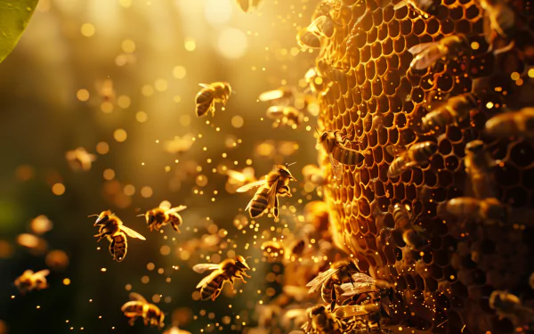 Vibrant Beehive in 4K Ultra HD Wallpaper by QuantumCurator