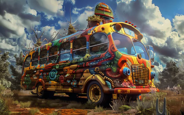 Cosmic School Bus HD Wallpaper