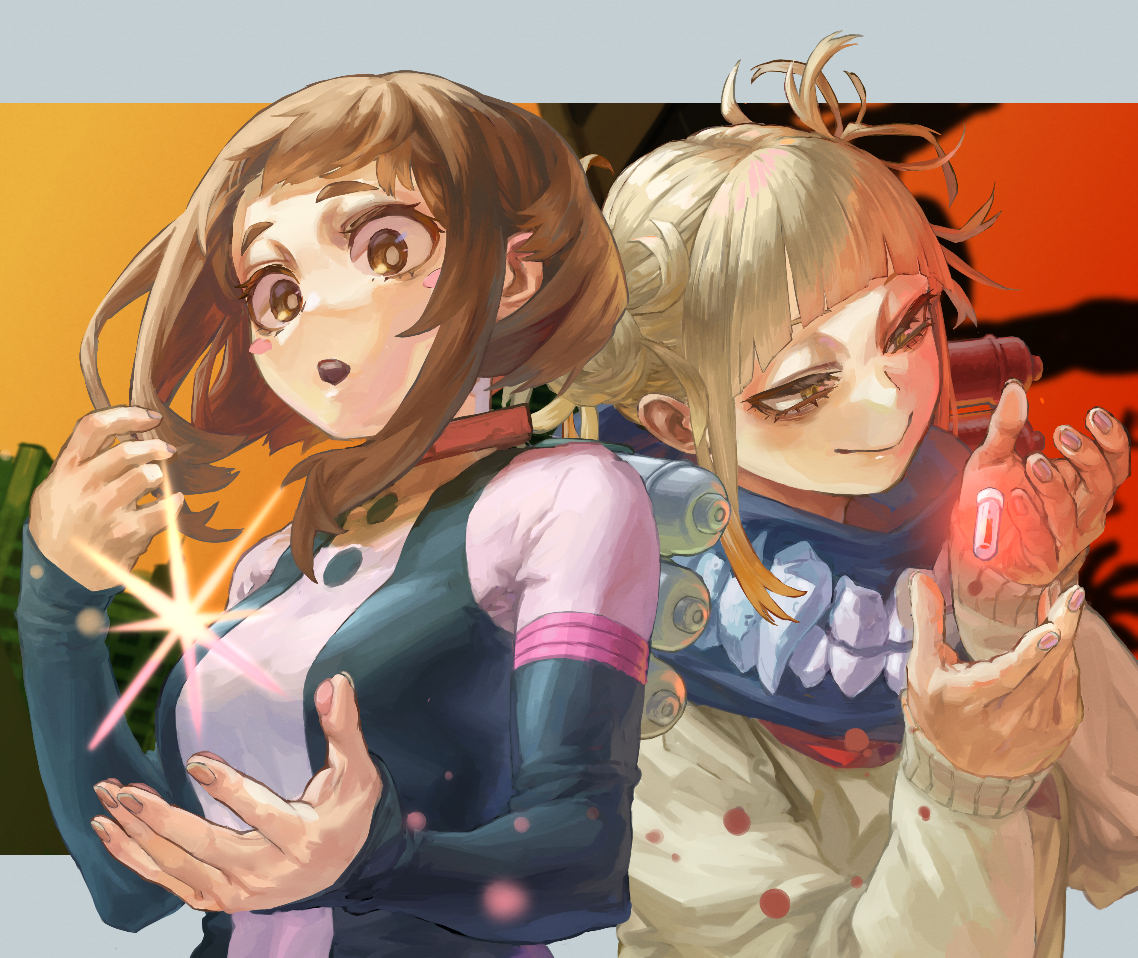 My Hero Academia HD: Himiko Toga & Ochaco Uraraka Dynamic Duo Wallpaper by 四方山与太話