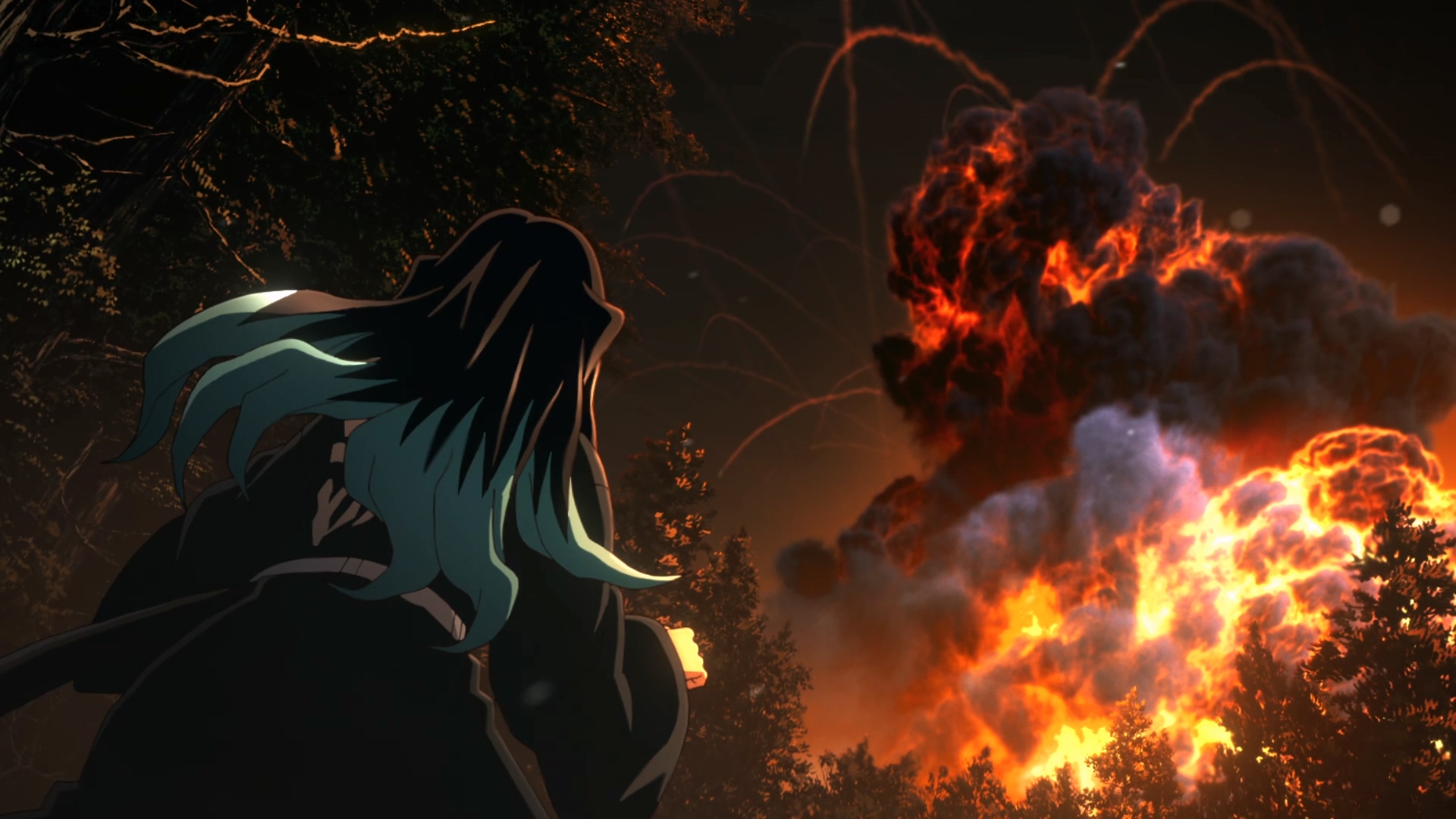 Muichiro Tokito Faces Fiery Demon | Demon Slayer HD Anime Wallpaper