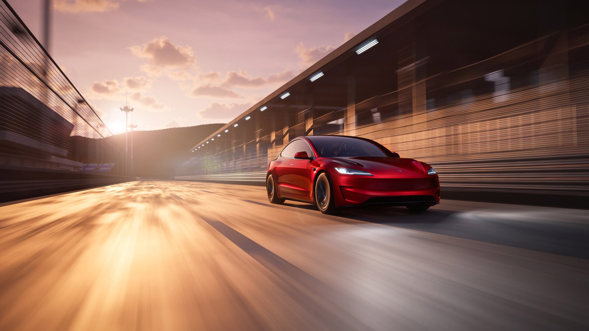 Download Free Tesla Model 3 Speed Chase 4K Wallpaper