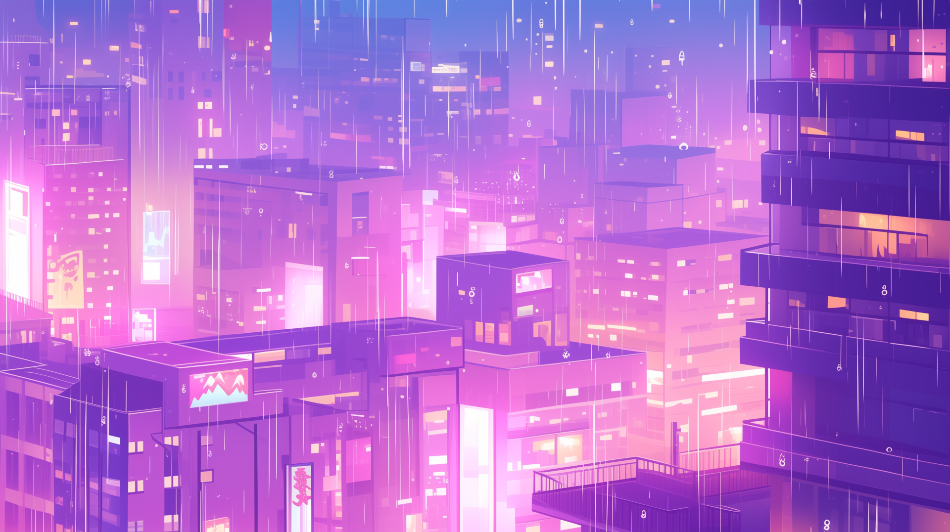 Pink Lofi City - Anime HD Wallpaper by patrika