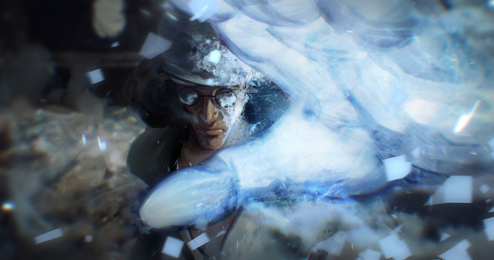 Aokiji Ice Power HD Wallpaper – One Piece Anime Art by David Codjo