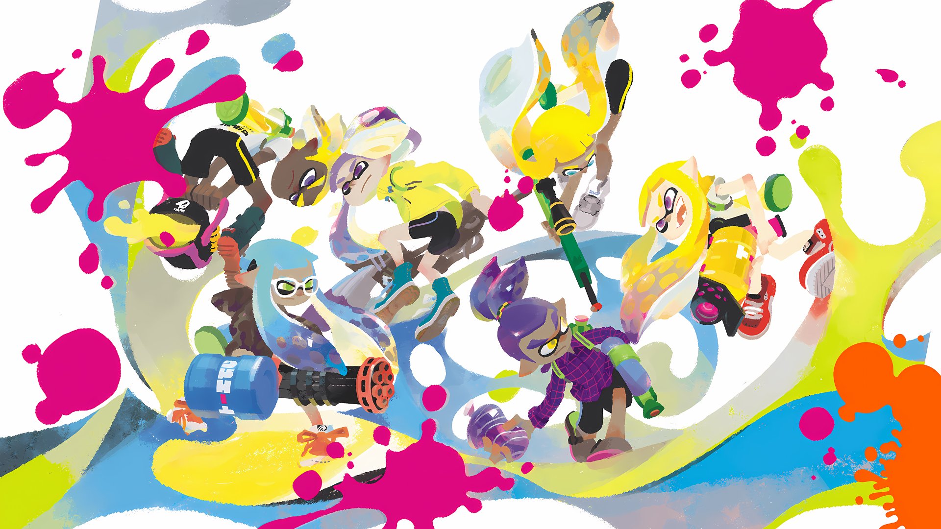 Splatoon 4K Ultra HD: Vibrant Ink Warriors Wallpaper
