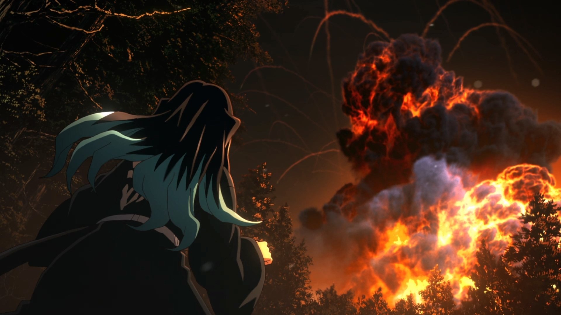 Muichiro Tokito Faces Fiery Demon | Demon Slayer HD Anime Wallpaper