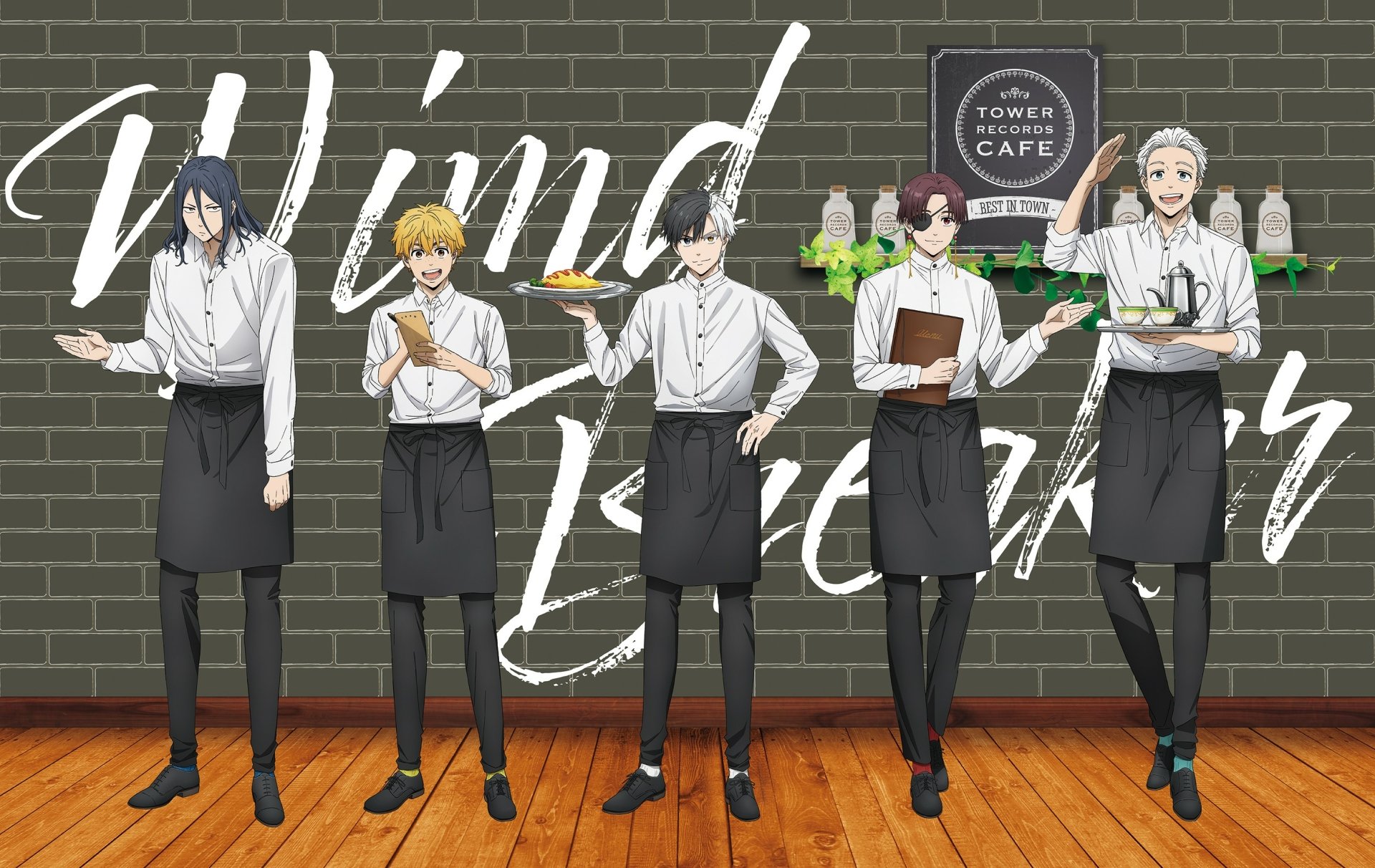 Wind Breaker Anime HD Wallpaper: Stylish Café Crew in Action