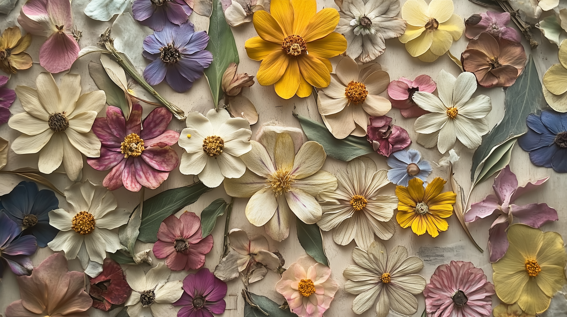 Exquisite Pressed Flowers HD Wallpaper by robokoboto