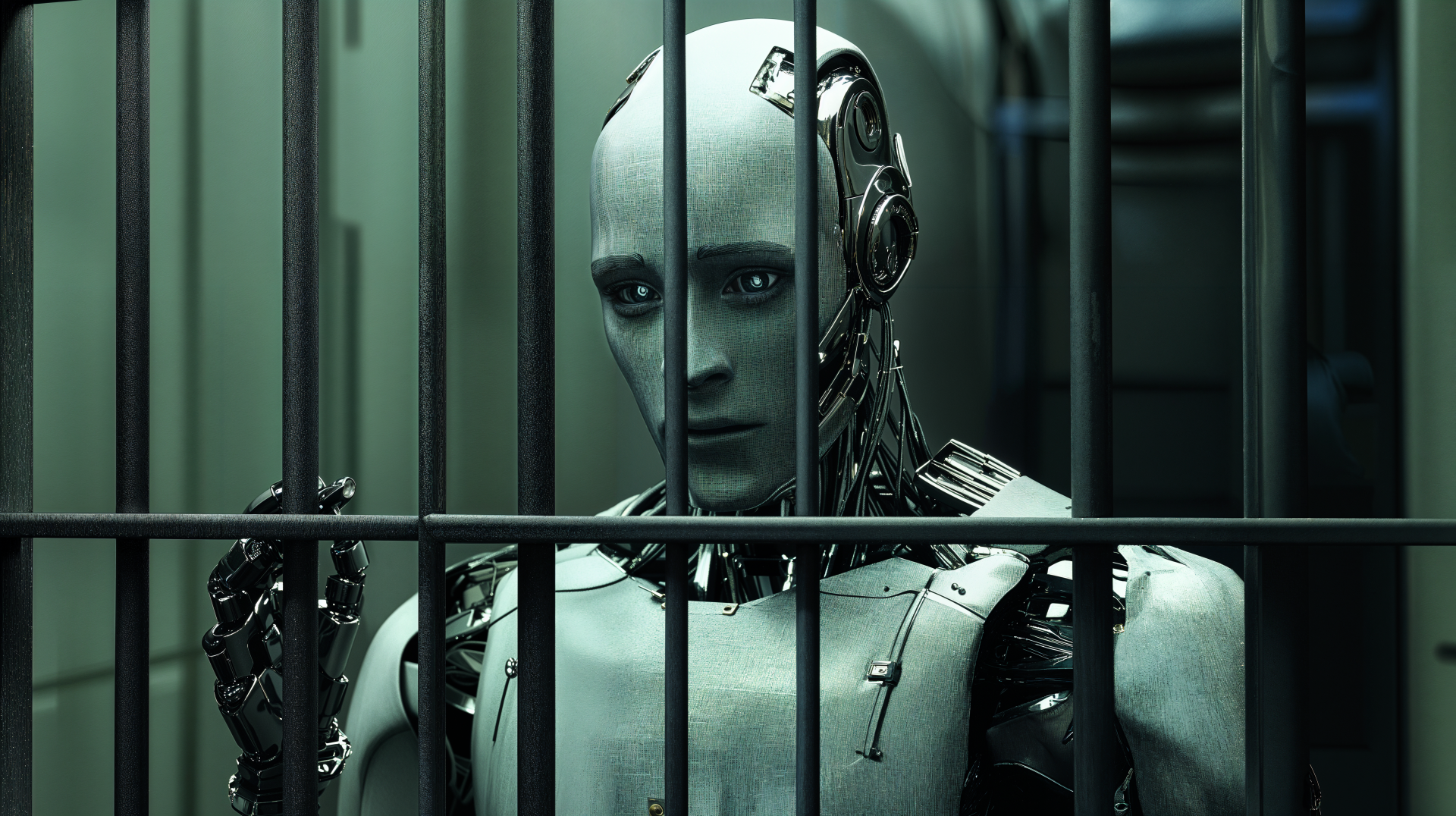 Robot in a Jail: Stunning 4K Ultra HD Wallpaper by Phaethon