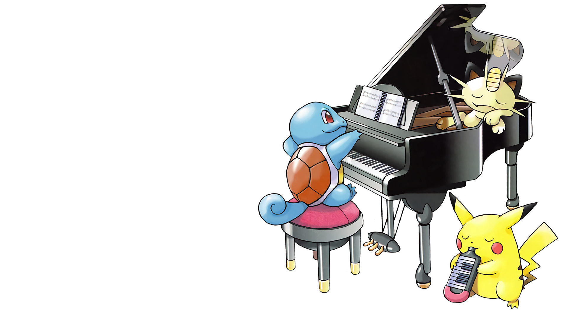 Pokémon Piano Party - HD Wallpaper featuring Meowth, Pikachu, and ...
