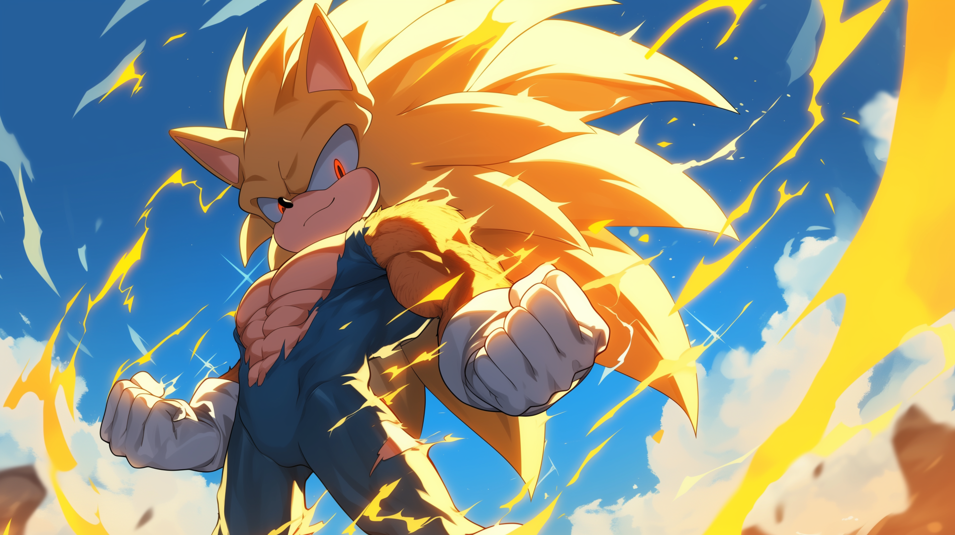 HD Wallpaper: Super Sonic Meets Super Saiyan Adventure by patrika