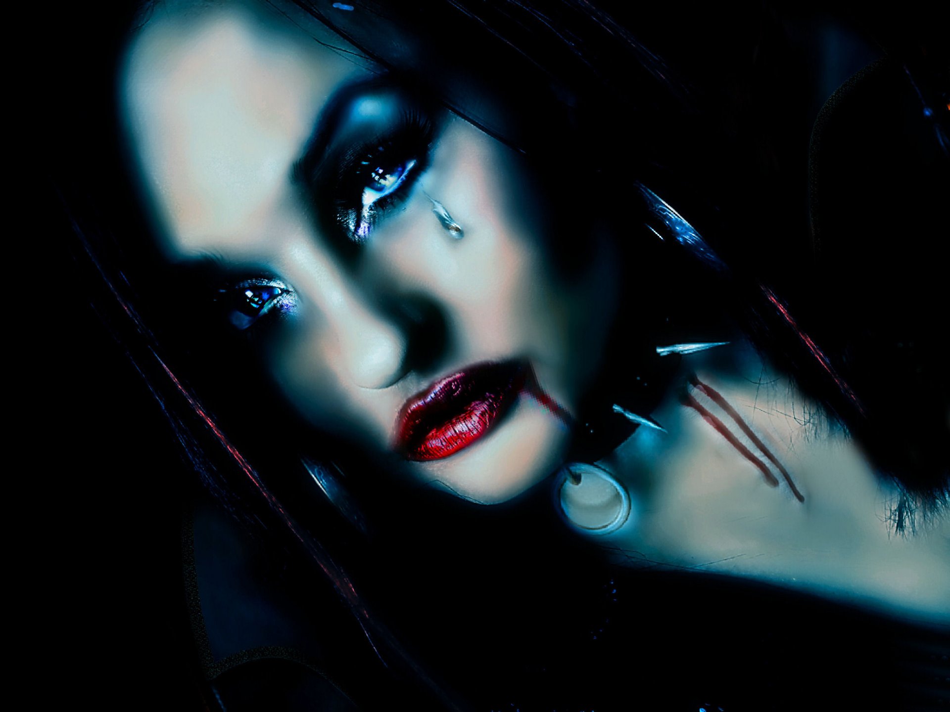 Dark Elegance: HD Wallpaper of a Mysterious Woman