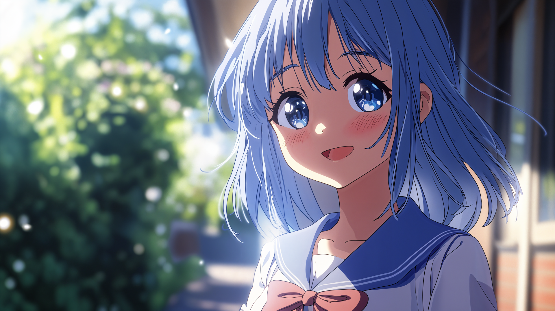 Charming Anime School Girl - 4K Ultra HD Wallpaper by CelestialCanvas ...