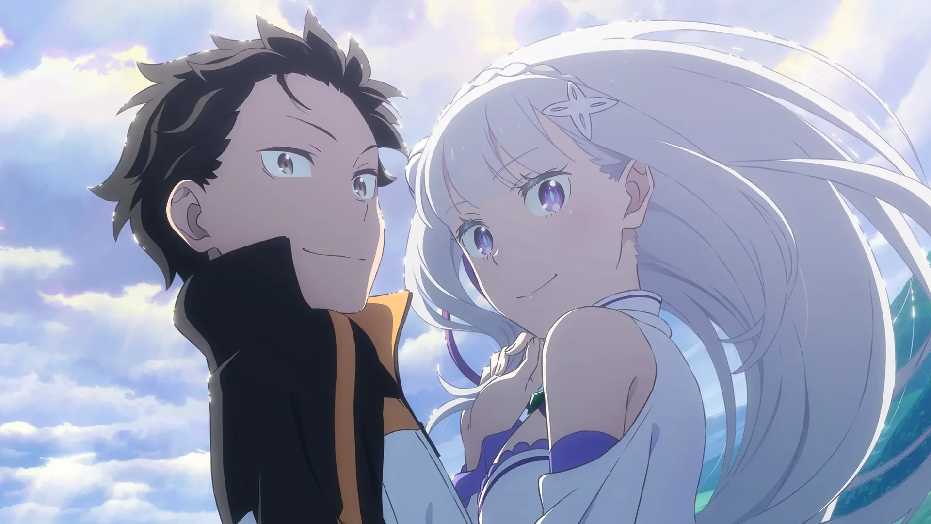Re Zero HD Wallpaper Subaru And Emilia s Epic Adventure 1920x1080