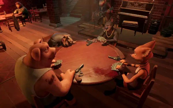 Liars Bar HD Wallpaper: Uneasy Alliances in a Cartoon Underworld