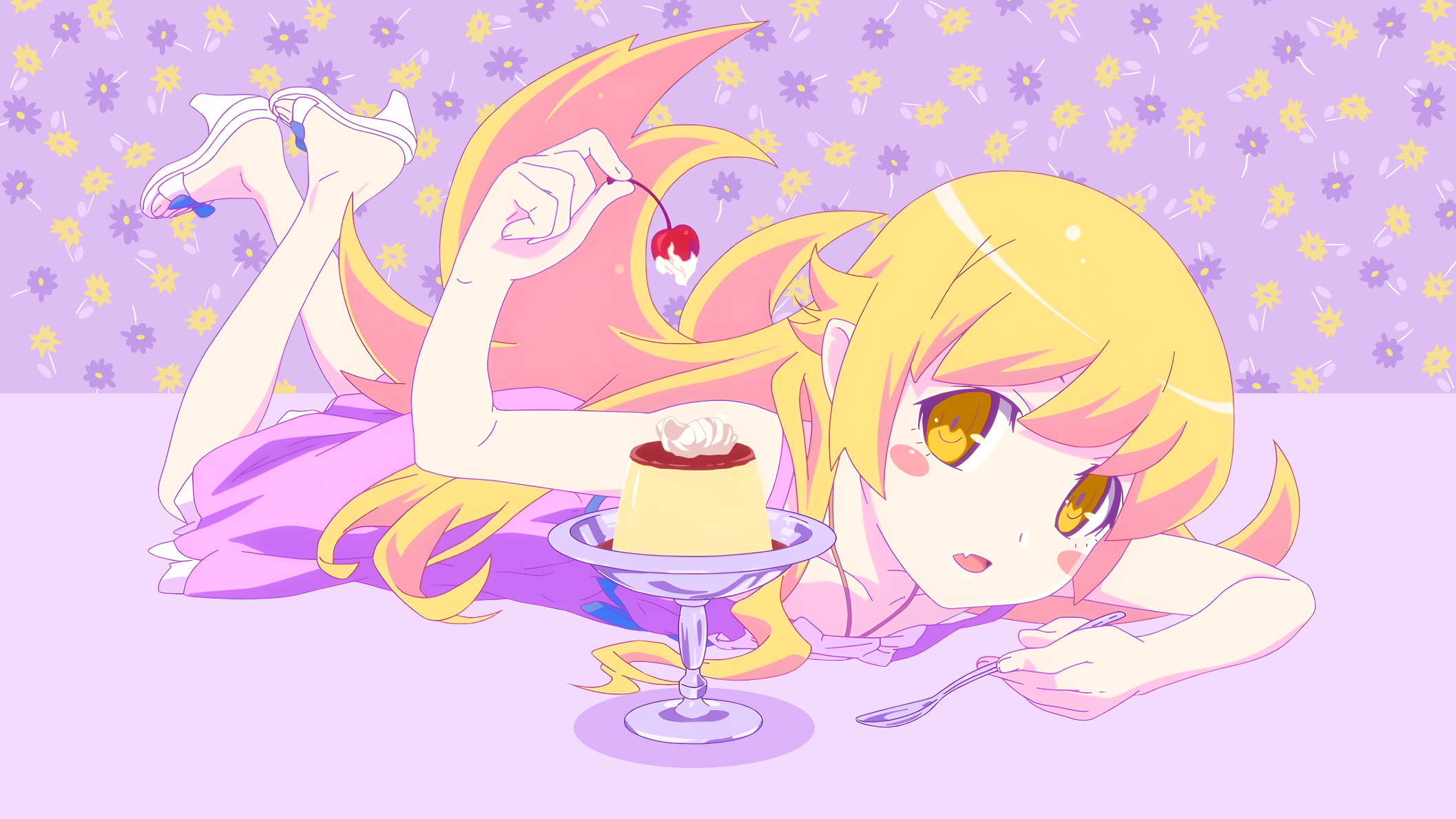 Download Monogatari (Series) Shinobu Oshino Anime Girl Anime HD Wallpaper