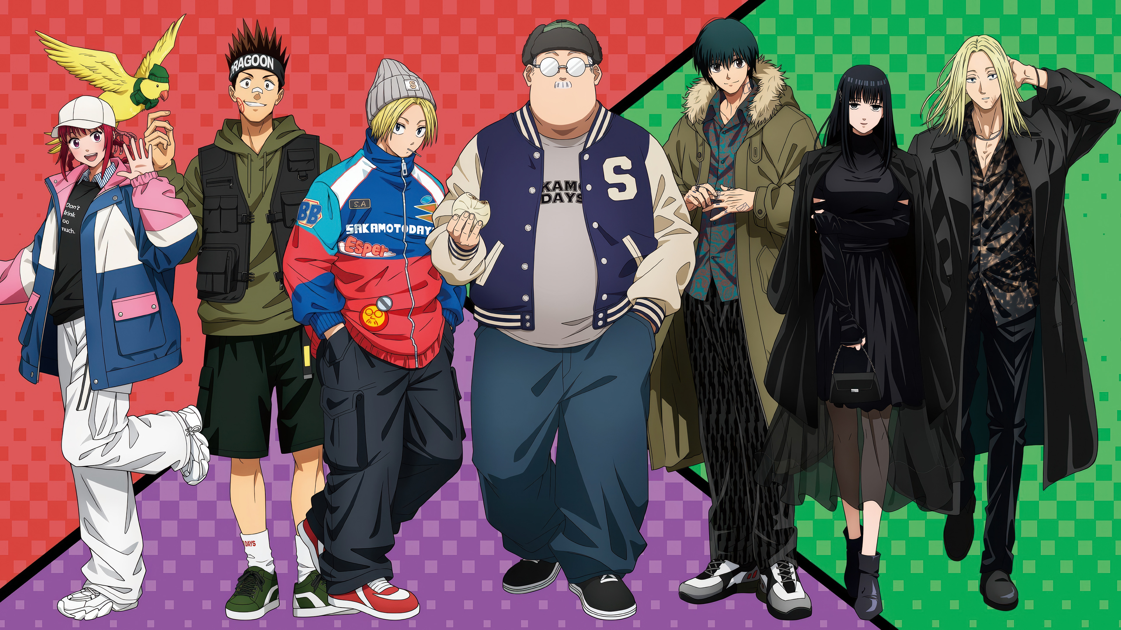 Sakamoto Days 4K Ultra HD – Vibrant Anime Crew Wallpaper