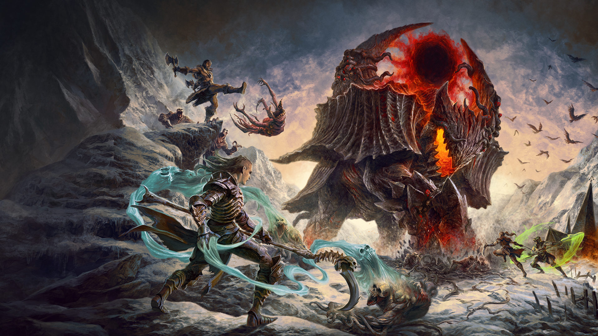 Epic Diablo IV HD Wallpaper: Battle Against Dark Forces