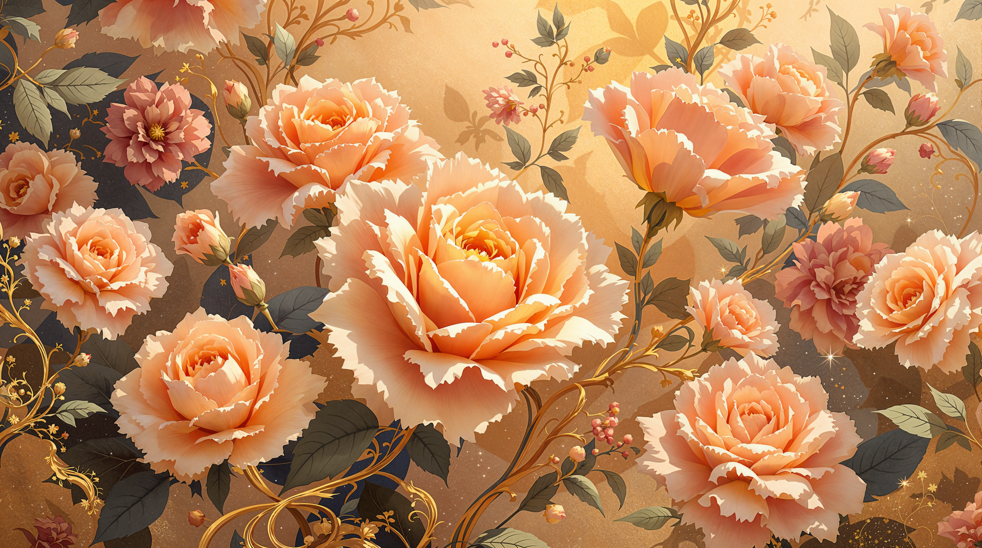 Elegant Blossoms: 4K Ultra HD Wallpaper of Blooming Roses by QuantumCurator