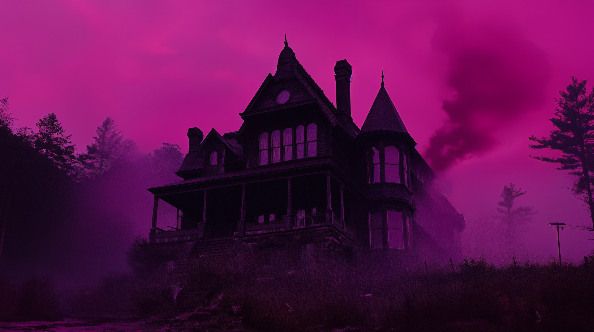 Haunted House: A Spine-Chilling 4K Ultra HD Wallpaper by robokoboto