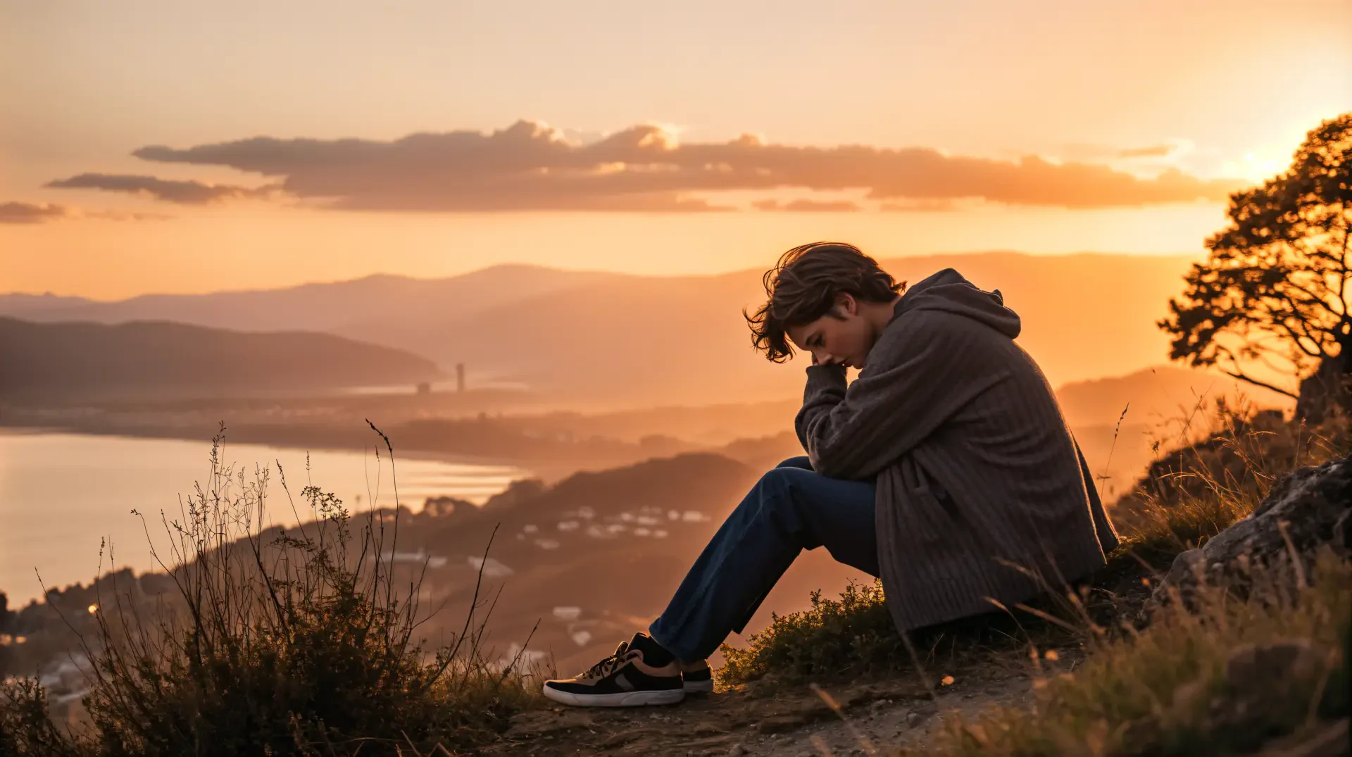 Quiet Reflections: A 4K Ultra HD Wallpaper of Sadness by QuantumCurator