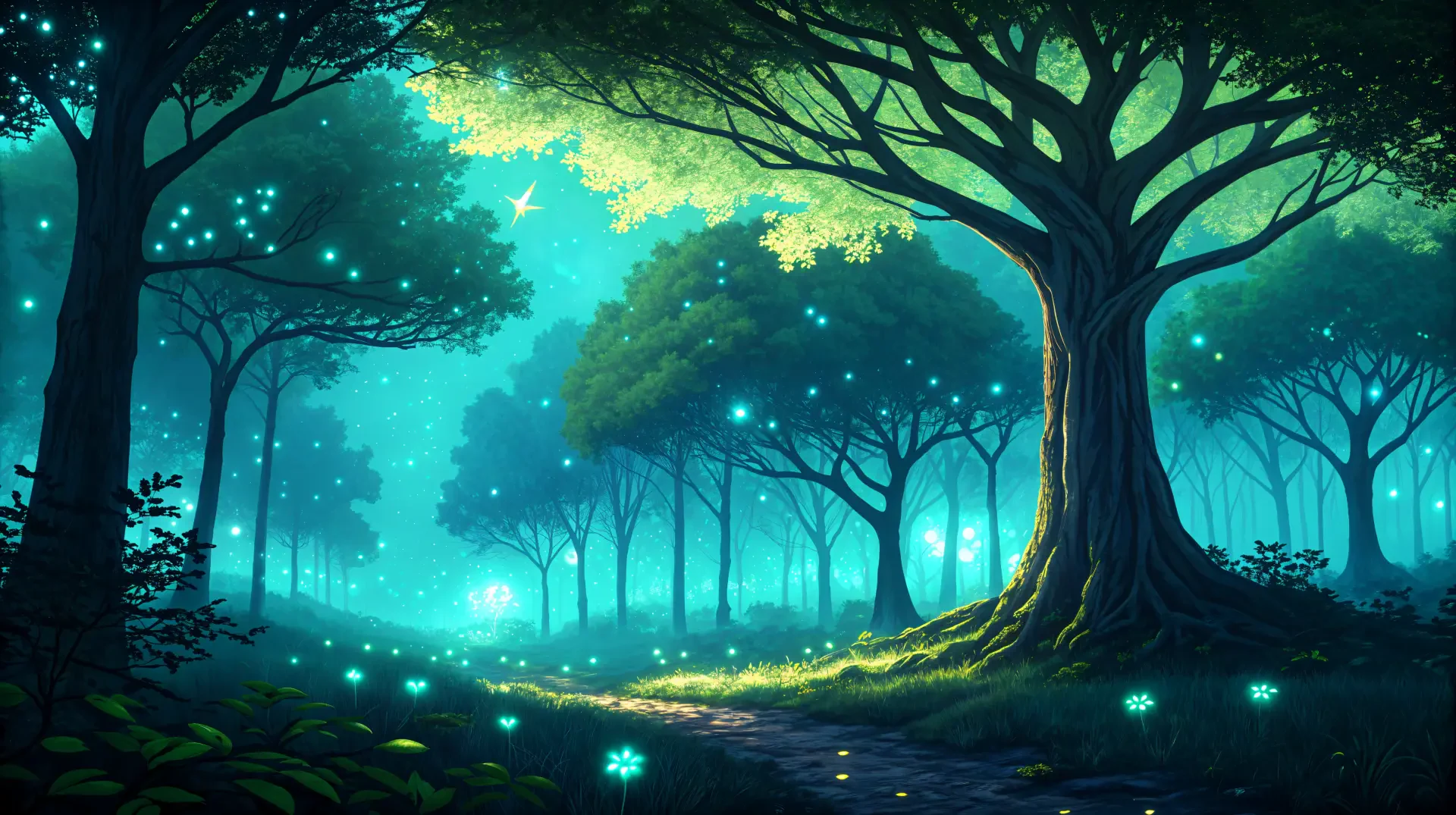 **Bioluminescent Forest: A 4K Ultra HD Escape into Enchantment** by QuantumCurator