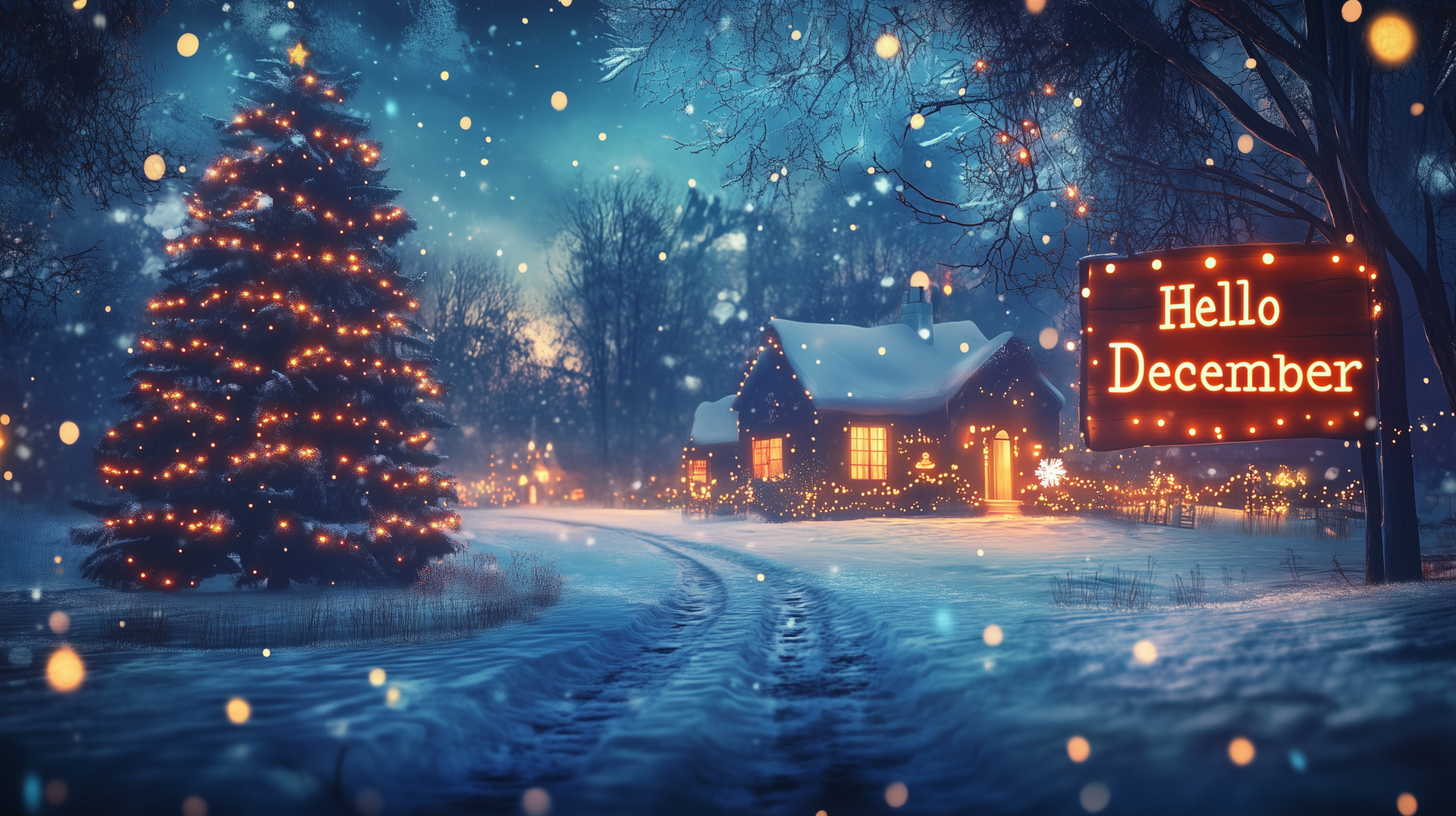 Download December Hello December Path Christmas Tree Christmas Town HD ...