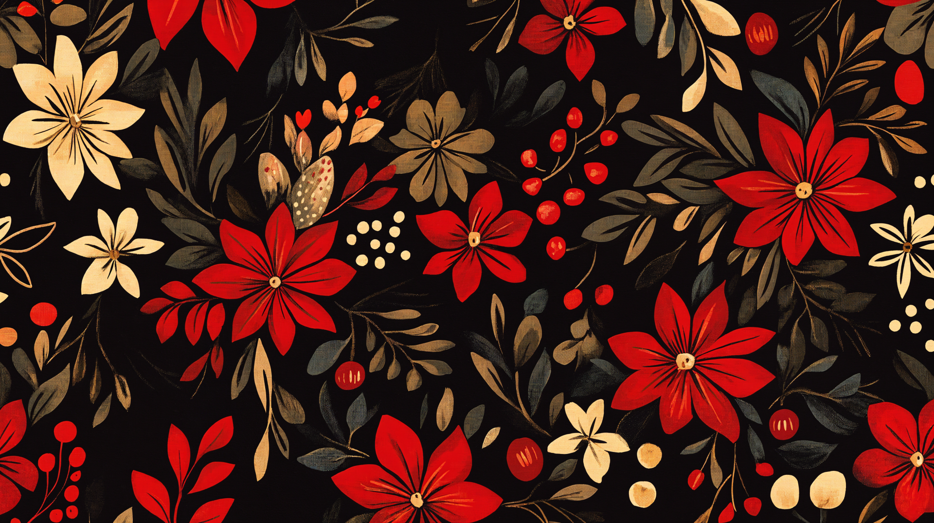Vibrant Holiday Floral Pattern - 4K Ultra HD Wallpaper by robokoboto