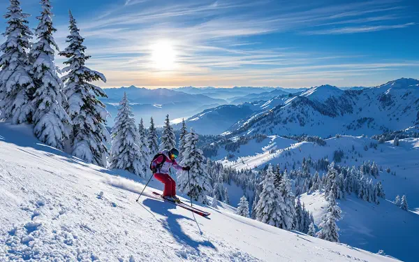 Skiing Adventure: Stunning 4K Ultra HD Wallpaper by QuantumCurator