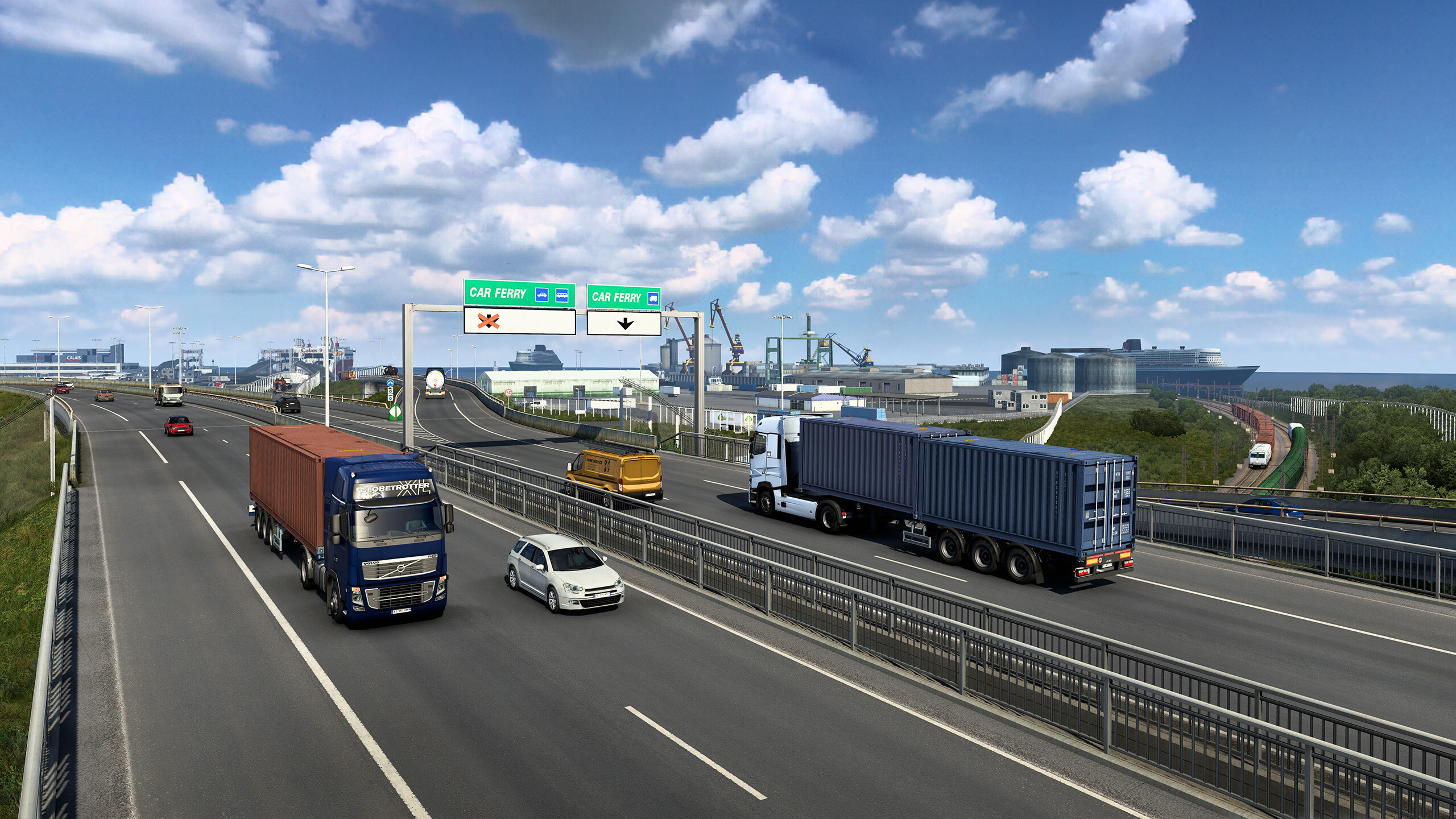 Euro Truck Simulator 2 Road HD Wallpaper: Scenic Highway Drive