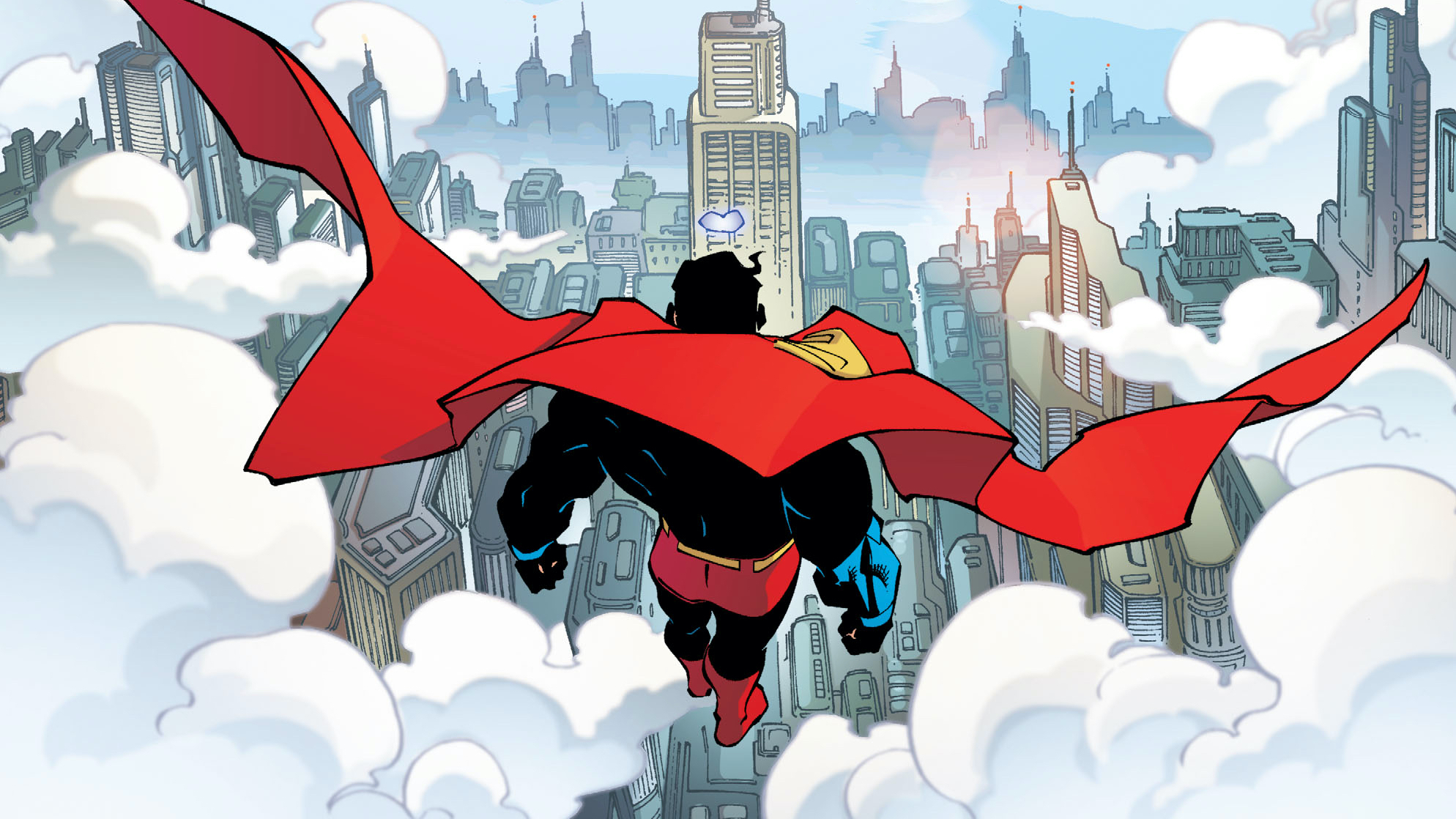 Download Superman: Up In The Sky HD Wallpaper by Andy Kubert