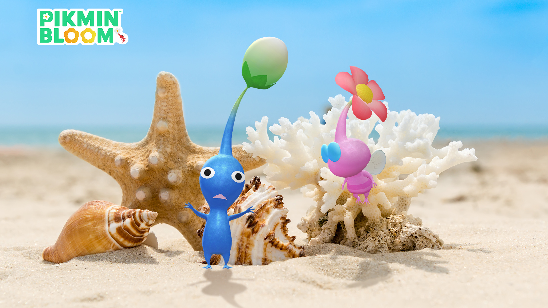 Pikmin Bloom Beach HD Wallpaper – Vibrant Adventure by the Shore