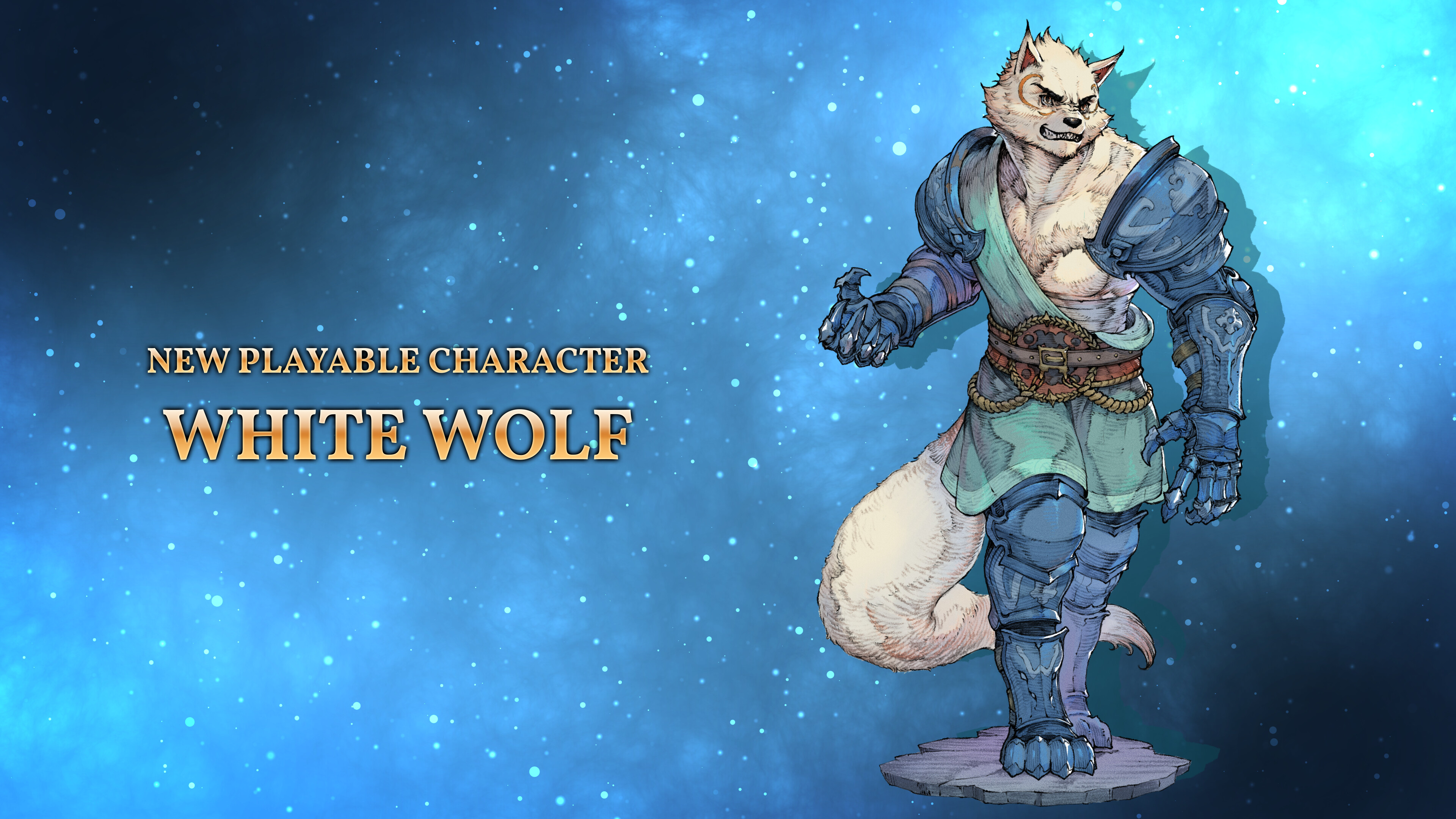 White Wolf - Chained Echoes 4K Ultra HD Gaming Character Wallpaper