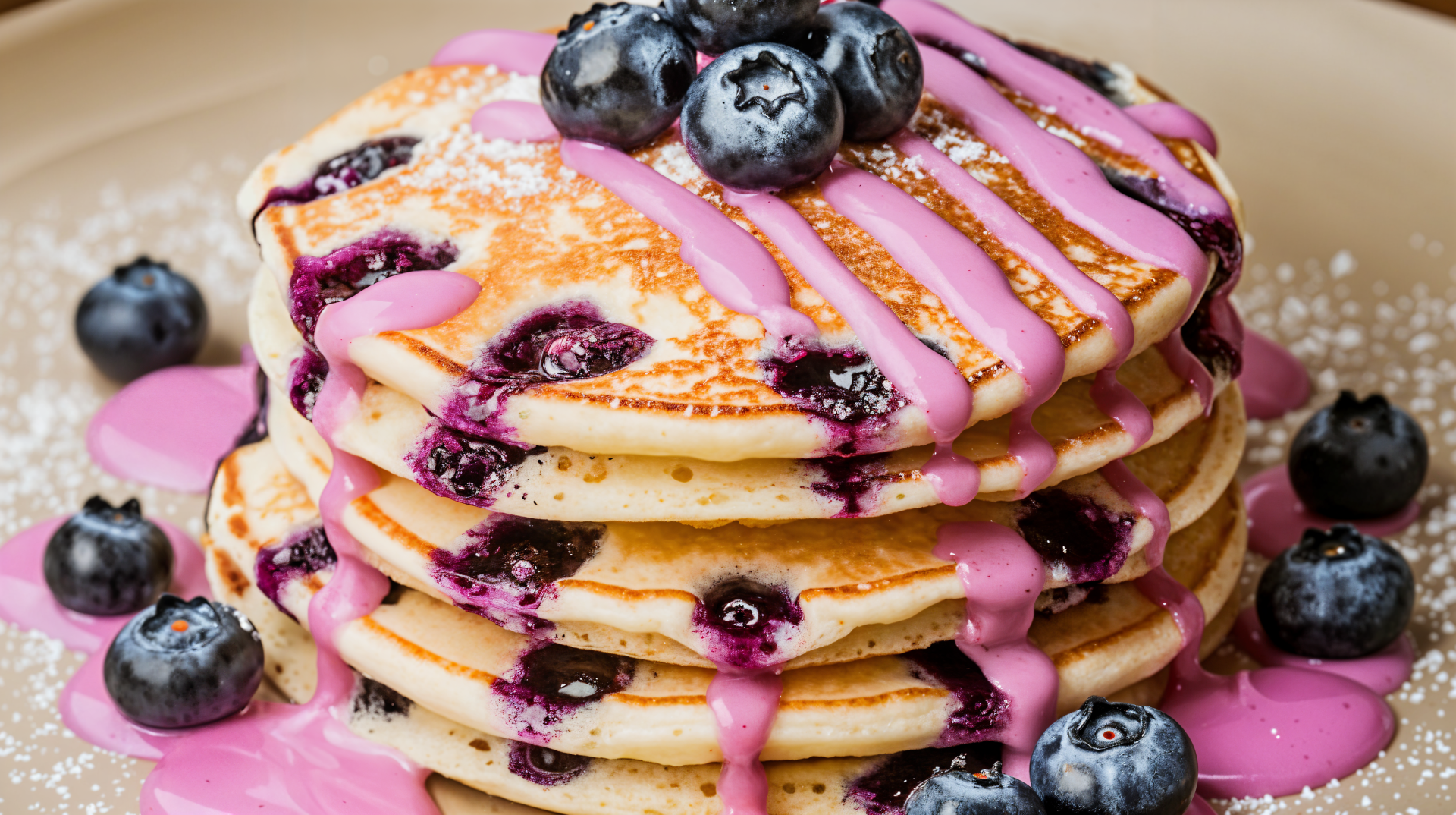 Delicious Blueberry Pancakes - 4K Ultra HD Wallpaper by QuantumCurator