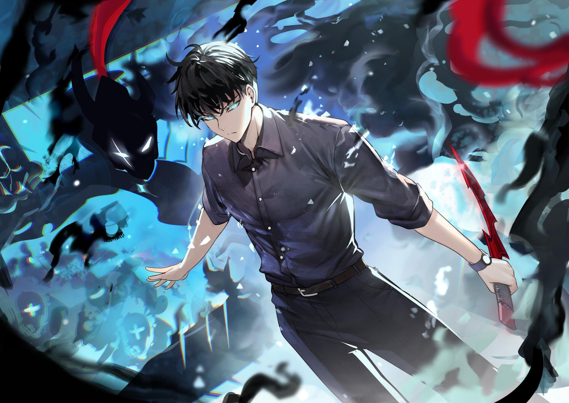 Sung Jin-Woo & Igris 4K Ultra HD Solo Leveling Anime Wallpaper