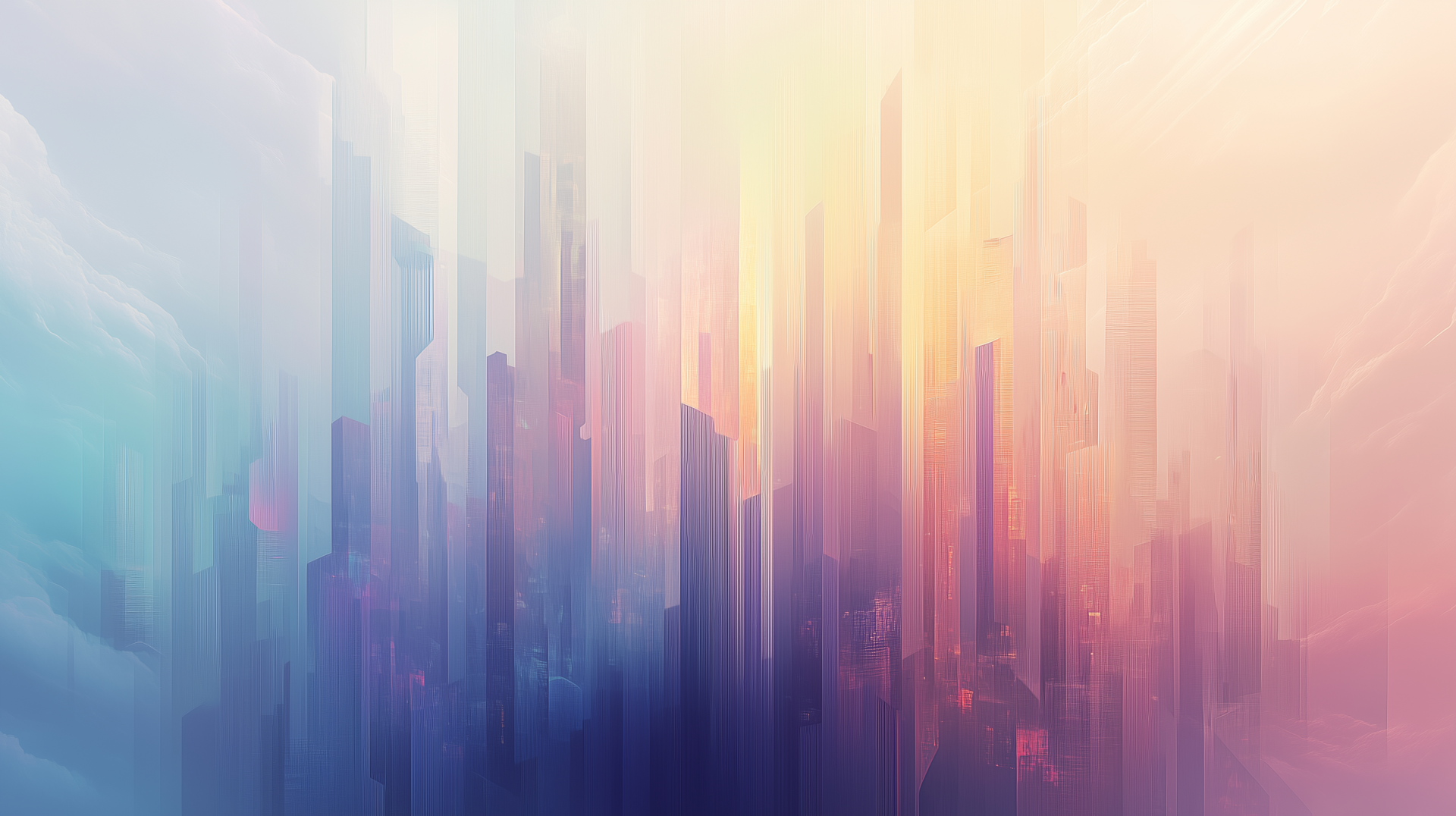 Abstract Minimalist Cityscape HD Wallpaper in Soft Hues by michaldunaj