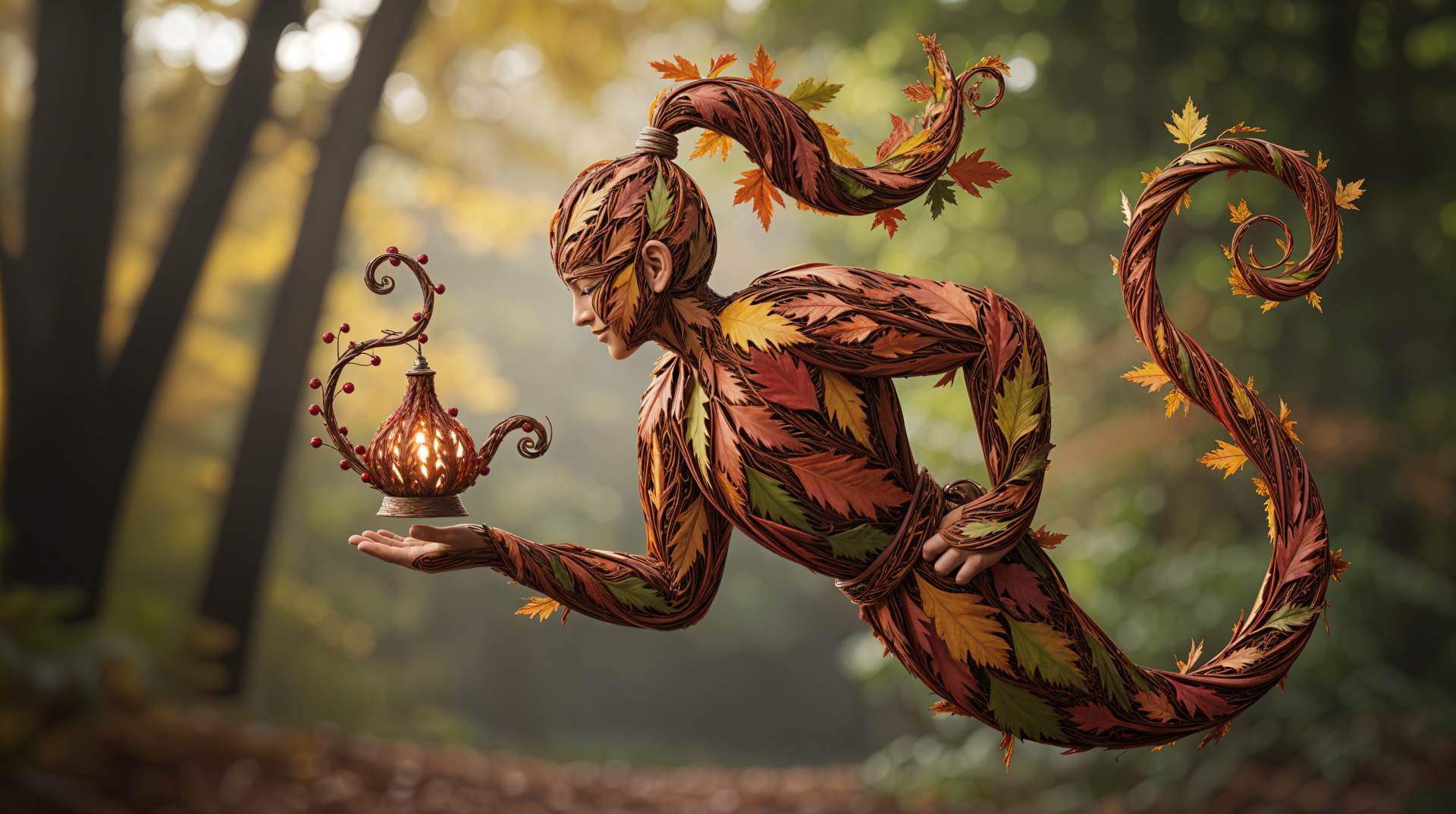 4K Ultra HD Autumn Genie Warrior - Enchanted Forest Spirit by ...