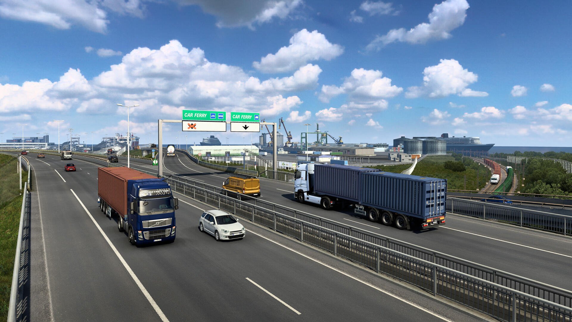 Euro Truck Simulator 2 Road HD Wallpaper: Scenic Highway Drive