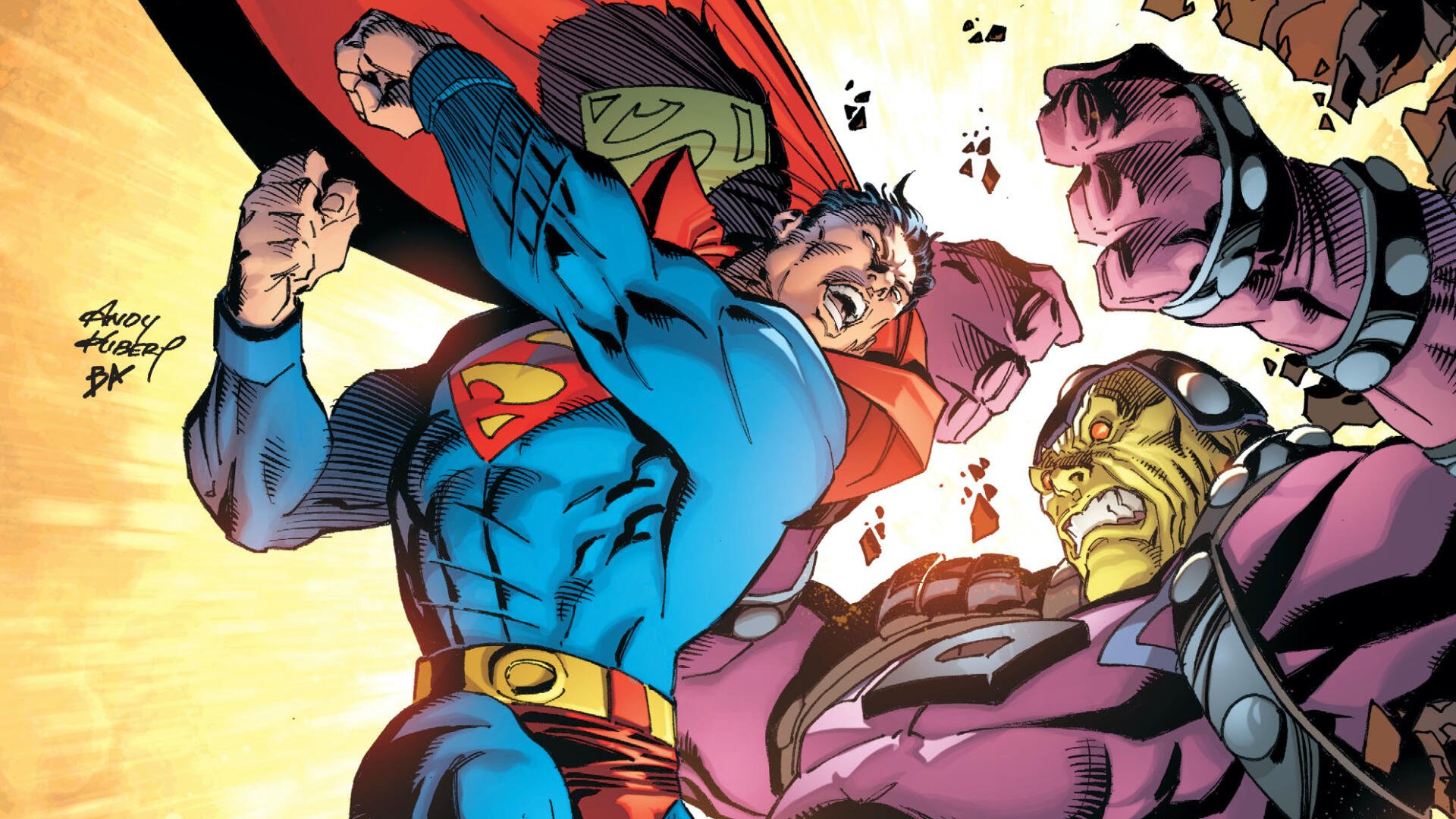 Download Superman: Up In The Sky HD Wallpaper by Andy Kubert