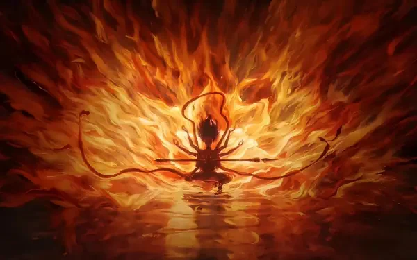 Ne Zha 2: Epic 8K Ultra HD Wallpaper of Fiery Transformation