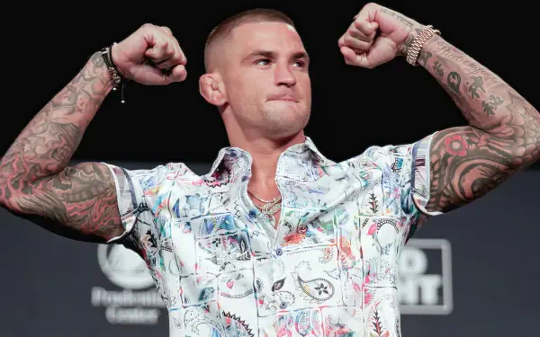 Dustin Poirier UFC MMA HD Wallpaper: The Diamond’s Fierce Victory Pose
