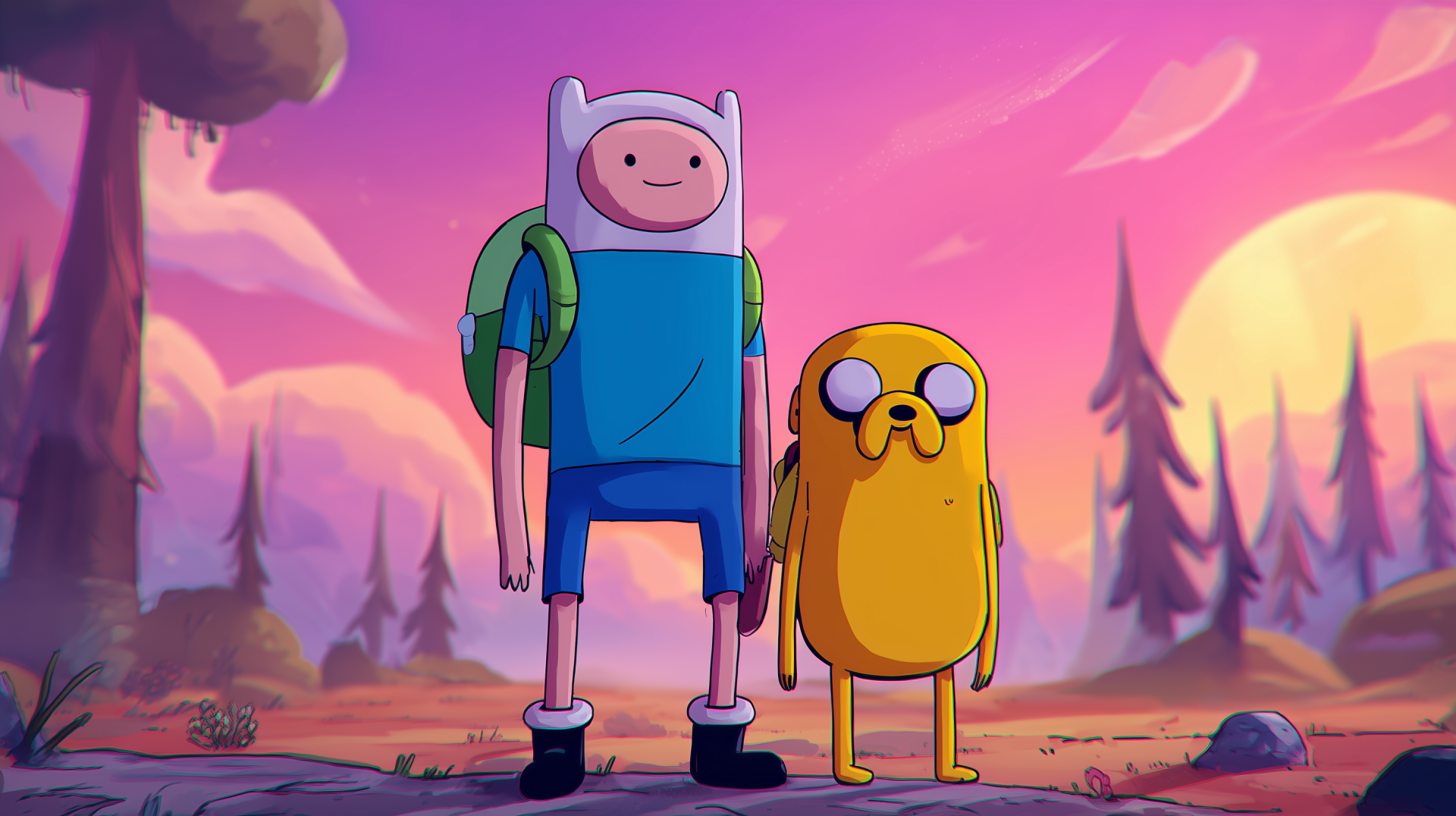 Finn & Jake: Sunset Best Friends HD Wallpaper by patrika