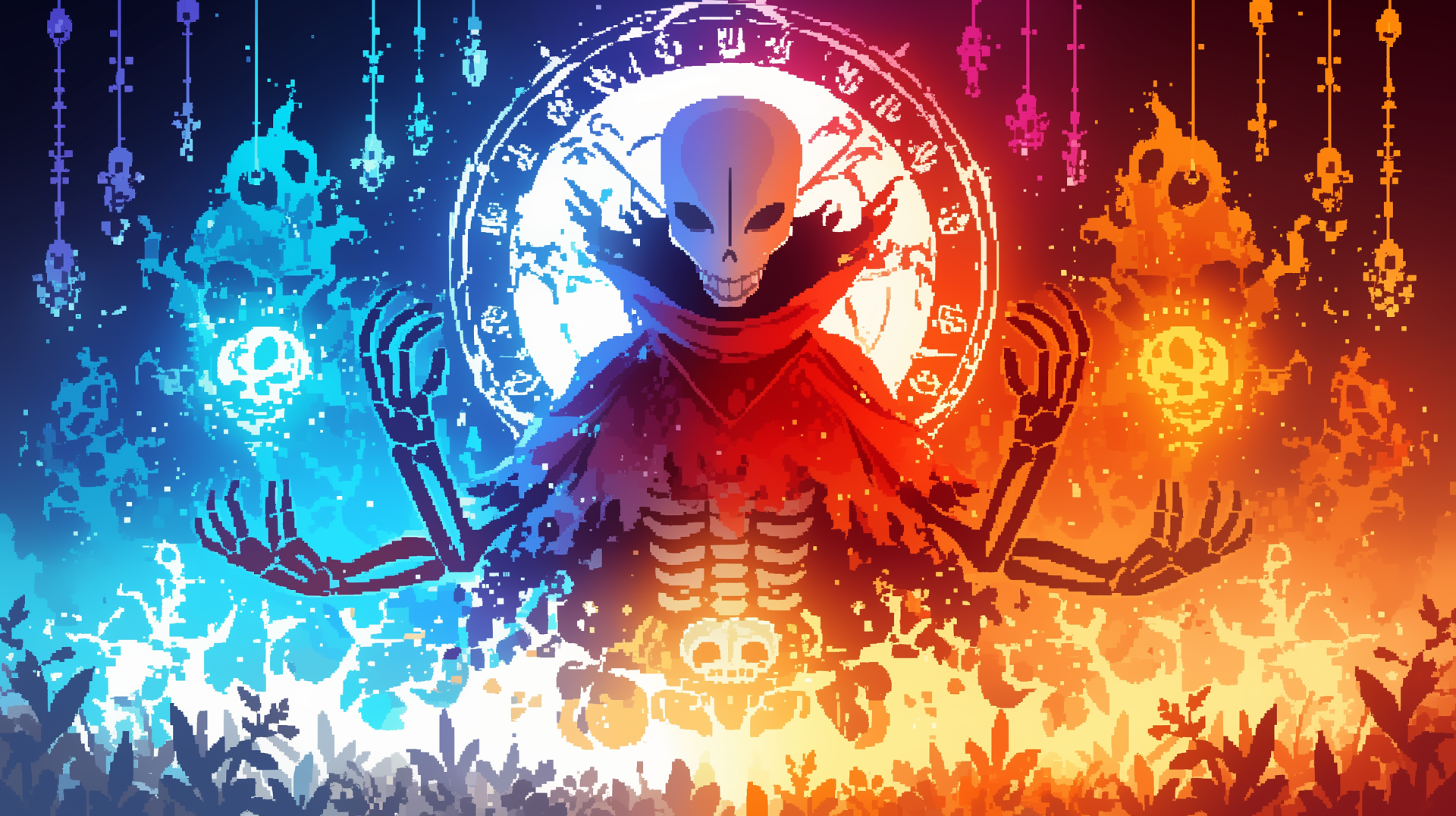 Download Pixel Art Monk Skull AI Art Necromancer HD Wallpaper