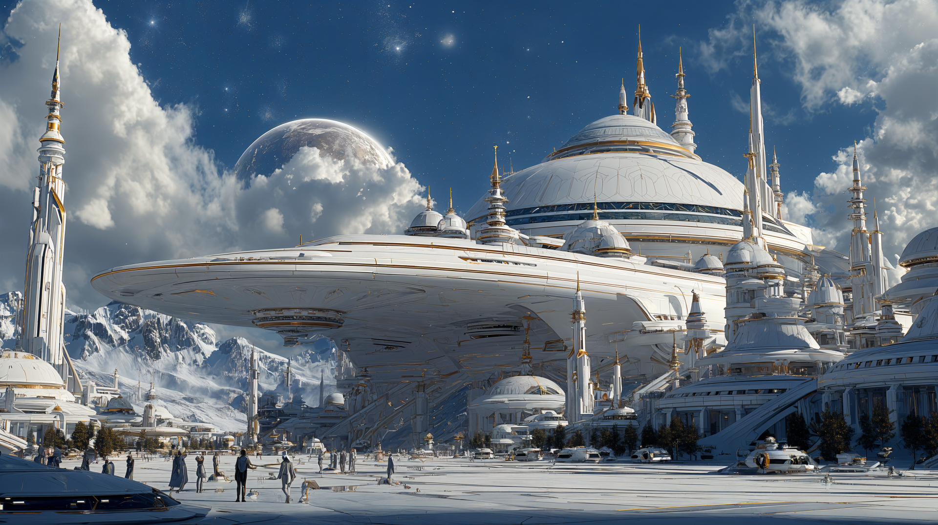 Lunar Utopia — 4K Sci‑Fi Cityscape by robokoboto