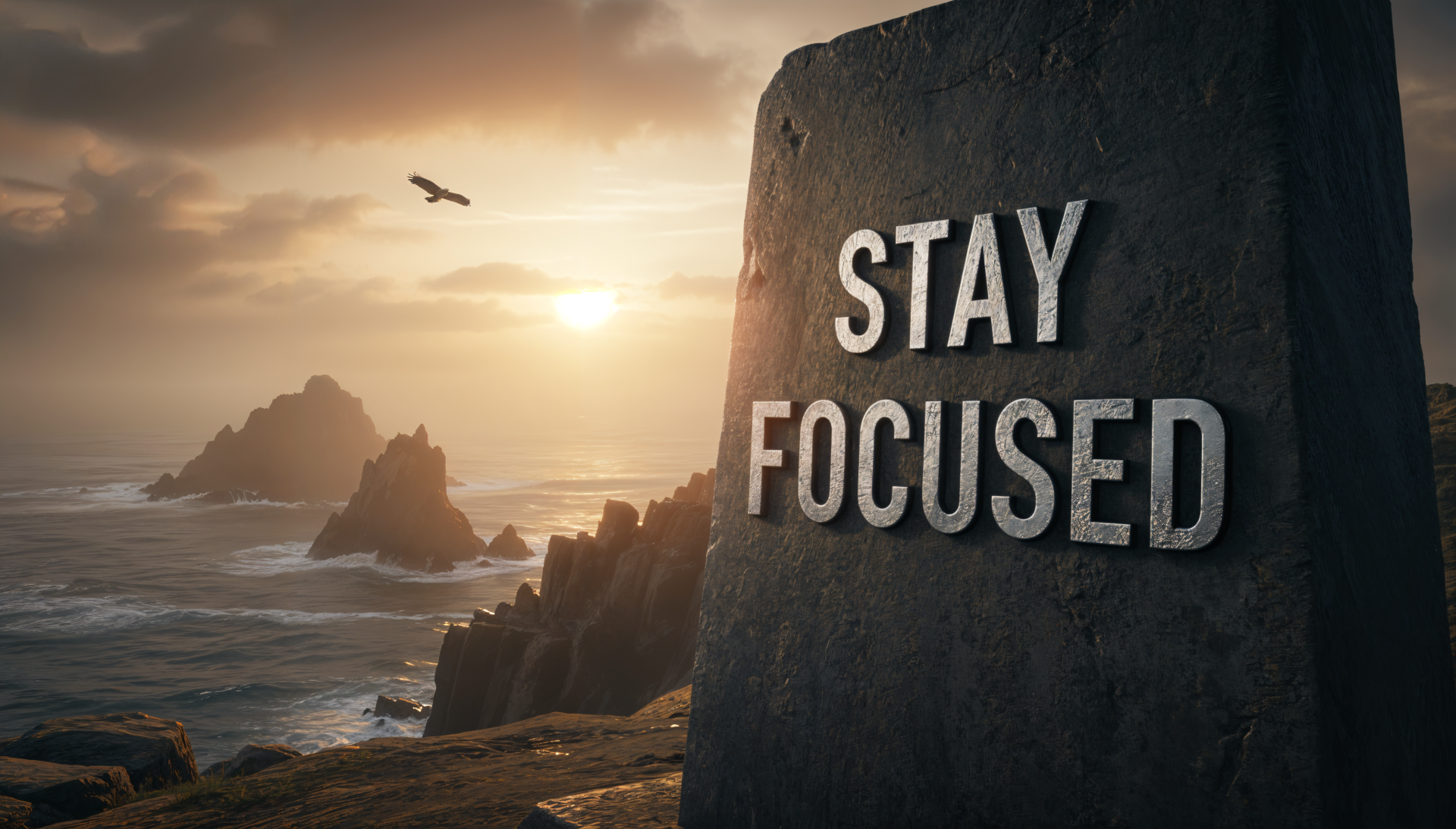 Stay Focused — 4K Ultra HD Motivational Wallpaper by robokoboto